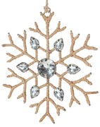 VÁNOČNÍ DEKORACE SNOWFLAKE SADA 6 KS 13X1X15 CM HNĚDÁ