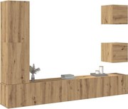 Sada 5 kusů nástěnné TV skříňka dub artisan kompozitní dřevo 3329202