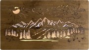 Li-Go "Hory" světelný obraz 230V 80x45cm provedení povrchu: dub světlý