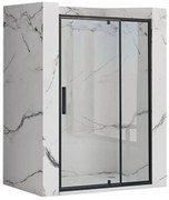 Jednokřídlé sprchové dveře REA RAPID SWING 120 cm pro instalaci do niky, černé/transparent - bez vaničky