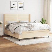 Box spring postel s matrací krémová 180x200 cm textil 3131534