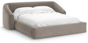 Světle hnědá čalouněná dvoulůžková postel s úložným prostorem s roštem 180x200 cm Campi – Cosmopolitan Design