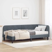 Rohový rám postele Tmavě šedá 90 x 200 cm samet 3394155