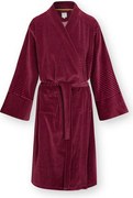Pip Studio Naomi Kimono Velvet Little Sumo Stripe, červeno-růžové (Bavlněné sametové kimono)