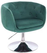 LuxuryForm DESIGN Otočné křeslo MONTANA VELUR na stříbrném talíři - zelené