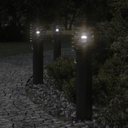 Venkovní stojací lampy s čidly 3 ks černé 60 cm nerezová ocel