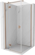 Mexen Mist HT, sprchový kout s výklopnými dveřmi levý 120 x 120 cm, čiré sklo, měděná matná, 8A5T-120-120-65-00-L