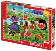 Dino puzzle Krteček a paraplíčko 3x55D