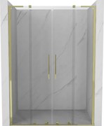 Mexen Velar L Duo, posuvné sprchové dveře do otvoru 140 cm, 8mm čiré sklo, zlatá lesklá, 871-140-003-02-50