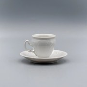 BERNADOTTE, Šálek s podšálkem espresso 90 ml, bílý porcelán Thun