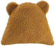 Hnědý dětský pohovkový polštář z textilie bouclé Bear – Wigiwama