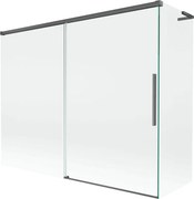 Mexen Rox, L 2-křídlová posuvná vanová zástěna 190 + 80 x 150 cm, 8mm čiré sklo, broušený grafit profil, 8C9L-190-080-66-00