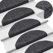 Schodové rohože samolepicí 5 ks 65 x 21 x 4 cm tmavě šedé, půlkulaté, velké 149700