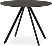 Kulatý jídelní stůl CALMO - šedý dub / černé kovové nohy