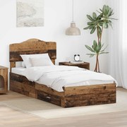 Rám postele s čelo Staré dřevo 90 x 190 cm Kompozitní dřevo 3413254