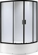 BPS-koupelny Asymetrický sprchový kout MAJA BL R 115x85 cm pravý, černá/transparent v setu s hlubokou sprchovou vaničkou