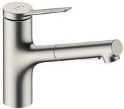 Hansgrohe Zesis dřezová baterie s vytahovací sprškou, 2 proudy nerez 74803800