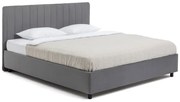 Šedá čalouněná dvoulůžková postel s úložným prostorem s roštem 160x200 cm Myra Slim Line – Bonami Selection