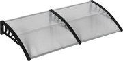 Outsunny stříška na vchodové dveře 200 x 96 x 27 cm stříška s UV ochranou, ochrana proti dešti ochrana proti slunci pro venkovní použití hliníková če…
