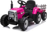 Elektrický traktor Baby Mix Erick s dálkovým ovladačem růžový