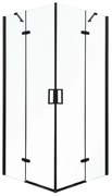 Novoterm Čtvercový sprchový kout NV-Flow 90x90 černá/transparent - bez vaničky