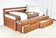 Postel Postelia SOFA DUO Buk 160x200 / 2x 80x200 - Rozkládací dřevěná postel z masivu o šíři 4 cm