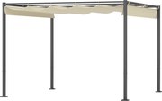 Outsunny pergola cca 3x3m, kovová střecha na terasu, zahradní pavilon s nastavitelnou střechou, volně stojící, ochrana proti UV záření 30+, na terasu…