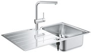 GROHE 31573SD1 -Sada kuchyň. dřezu K500 s odkapávačem a baterie A 86×50 cm nerez