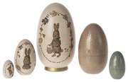 Dřevěná vajíčka Easter Babushka Eggs - set 5 ks Maileg
