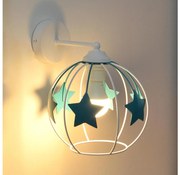 Dětská nástěnná lampa STARS 1xE27/15W/230V tyrkysová/bílá