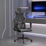 Herní židle černá a šedá umělá kůže 3143669