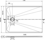 Mexen Hugo, SMC obdélníková sprchová vanička 110 x 80 cm, černá matná, 42708011