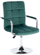 LuxuryForm DESIGN Židle VERONA VELUR na stříbrném talíři - zelená