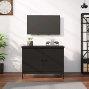 TV skříňka s dvířky černá 60 x 35 x 45 cm kompozitní dřevo