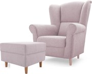 IDZ Sedací souprava: Křeslo LOFT 1 + taburet LOFT, Růžová Avra 10