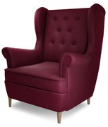 Eltap Křeslo ušák Aros 1F Materiál a barva potahu: Mat Velvet 68 - červená