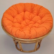 Axin Trading Ratanový papasan 115 cm medový s polstrem Polstr: Oranžový melír