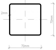 Pozinkovaný jekl 70 x 70 x 2 mm - délka 2 m
