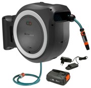 Gardena PowerRoll - 18V AKU bubnový navíječ PowerRoll XL, s hadici 35 m, 1x aku 2,5 Ah Li-Ion, nabíječka, bílá 18642-20