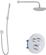 kielle Oudee - Termostatická baterie pod omítku, pro 2 spotřebiče, s příslušenstvím EcoSpare a tělesem, chrom 20602SPT80
