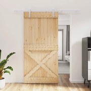 Posuvné Dveře S Kováním 100 X 210 Cm Masivní Borové Dřevo