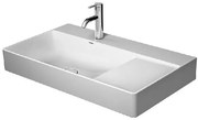 Duravit DuraSquare - Umyvadlo nábytkové 80x47 cm, s 1 otvorem pro baterii vlevo, DuraCeram, alpská bílá 2348800071