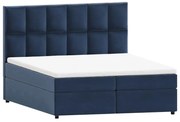 Tmavě modrá boxspring postel s úložným prostorem 160x200 cm Flip – Ropez