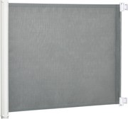 PawHut Ochrana pro psy - Zábrana na schody s bezpečnostním rozdělením, otevírací zábrana, roztažná zábrana, roletka, plastová šedá 115 x 82,5 cm | Aos