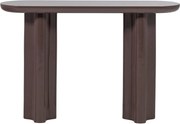 Tmavě hnědý lesklý konzolový stolek 35x120 cm Evara – WOOOD