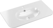 Comad Nábytkové umyvadlo z konglomerátu PURE WHITE GLOSS, 80x46 cm, bílá lesklá