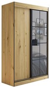 Jurek Šatní skříň Oslo II 120cm Kombinace barev: Dub Artisan/černá