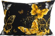 Povlak na polštář z mikrovlákna GOLD BUTTERFLY 70x90 cm, černý