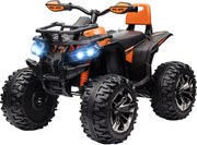dětské vozidlo 12V s funkcí jízdy vpřed a vzad, hudební přehrávač MP3, světlomety, 3-8 km/h, 3-5 let, oranžová barva