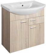 Aqualine Aqualine, ZOJA umyvadlová skříňka 71,5x74x34cm, dub platin, 51175
